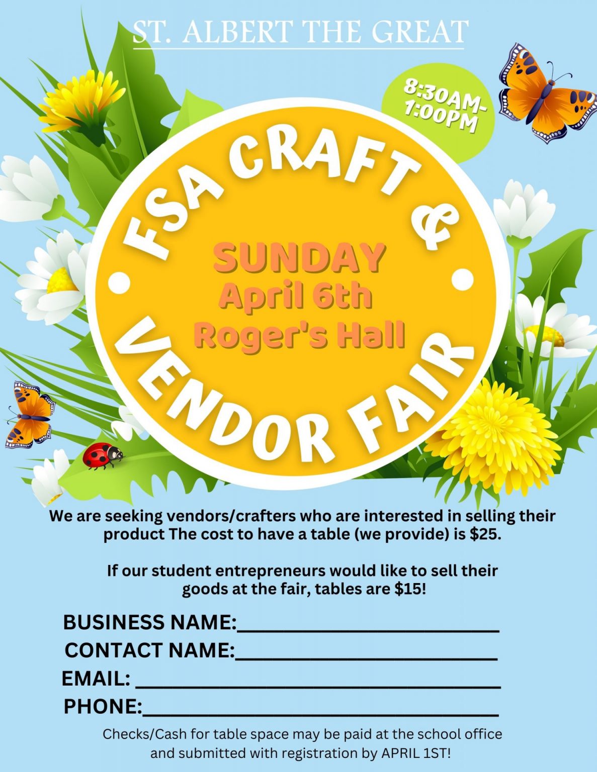 St. Albert the Great School Craft Fair April 6, 2025 - St. Albert the ...